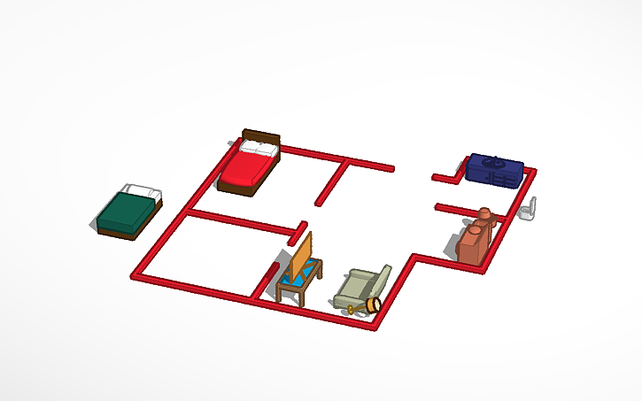 3D design House Floor Plan | Tinkercad