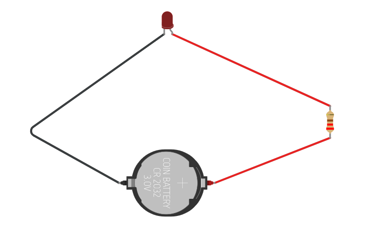 Circuit design Closed circuit with coin battery, resistor and an LED ...