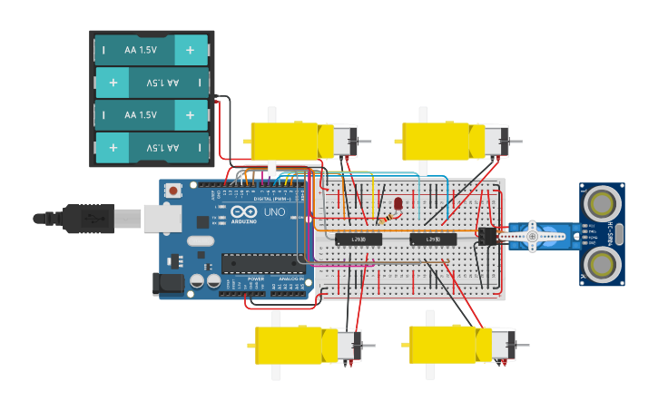 Circuit design Proyecto robotica - Tinkercad