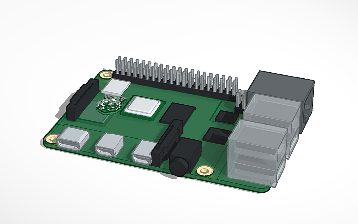 3D design Raspberry Pi 4B - Tinkercad