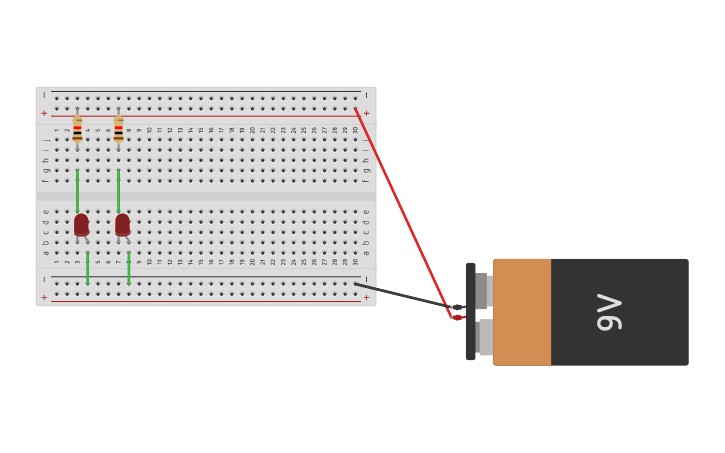 Circuit design Parallel Connection - Tinkercad