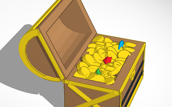 3D design Sturdy Box Treasure Chest - Tinkercad