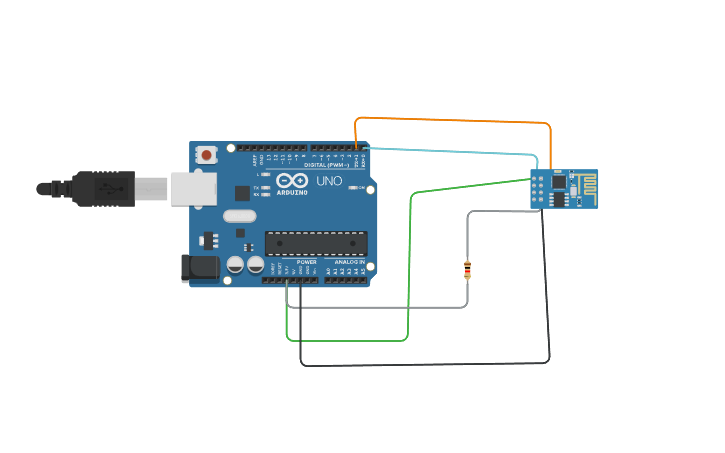 Circuit design Copy of Esp8266 with Thingspeak cloud - Tinkercad