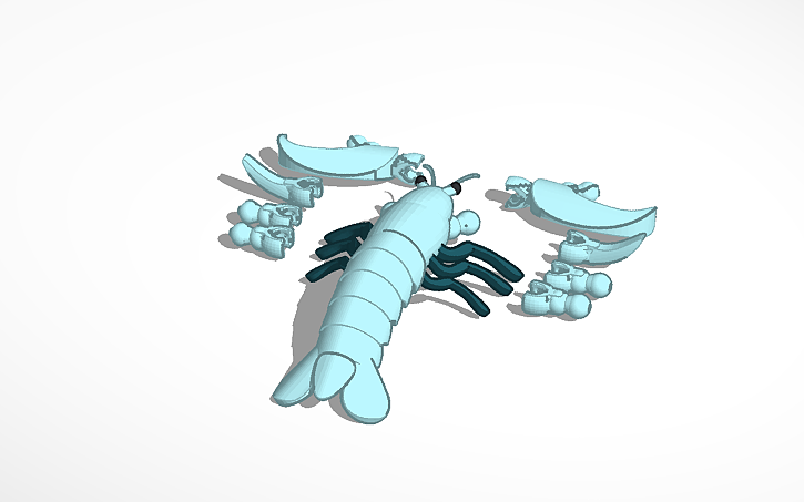 3D design Blue Lobster 3D Printable figure. - Tinkercad