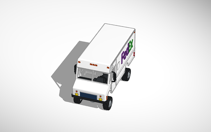 3D design Lifted FedEx Truck - Tinkercad