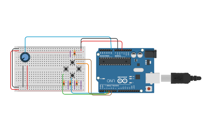 Circuit design Arduino Mando | Tinkercad
