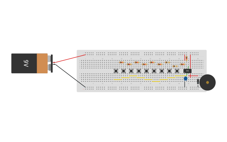Circuit Design Simulación Piano Tinkercad