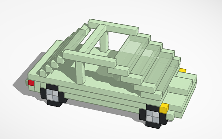 3D design A buggy car made of voxels. - Tinkercad