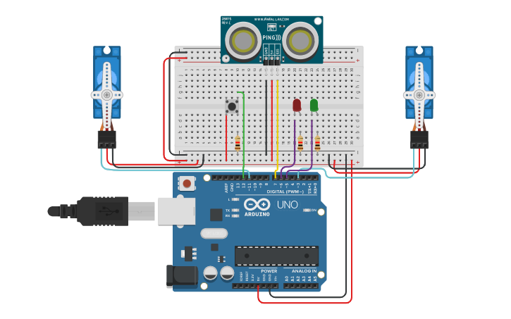 Circuit design Projeto - Gaveta Automática - Tinkercad