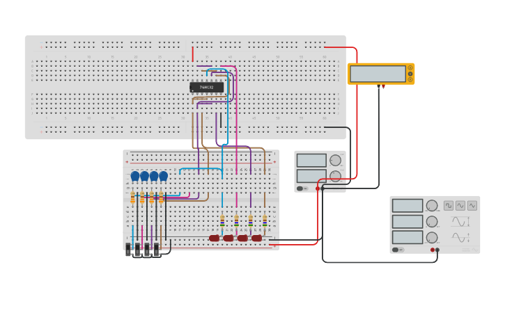Circuit design Expe 1 e 2 - Portas Logicas AND e OR - Tinkercad