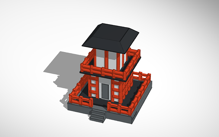 3D design japanese styled temple | Tinkercad