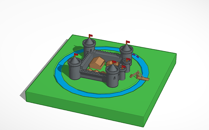 3D design medieval castle - Tinkercad