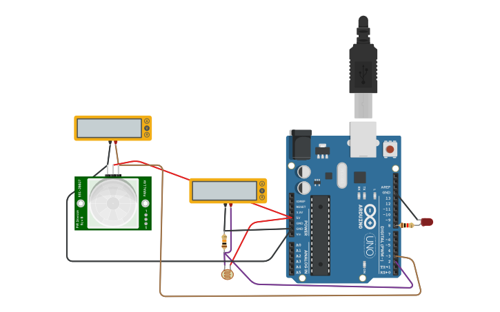 Circuit design TP-2 détecteur de lumière - Tinkercad