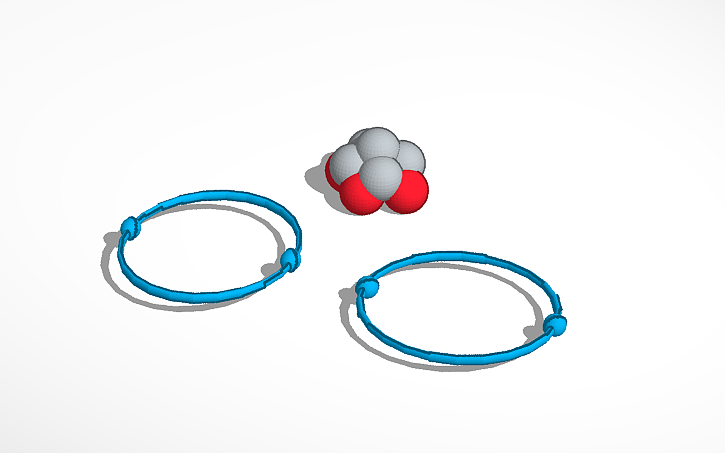 3D design beryllium atom model (ready for 3D printing) - Tinkercad