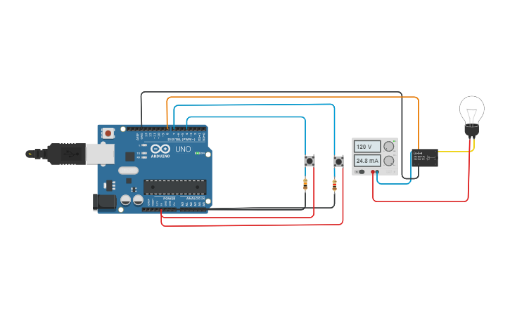 Circuit design AV1_EXERCICIO_1 | Tinkercad