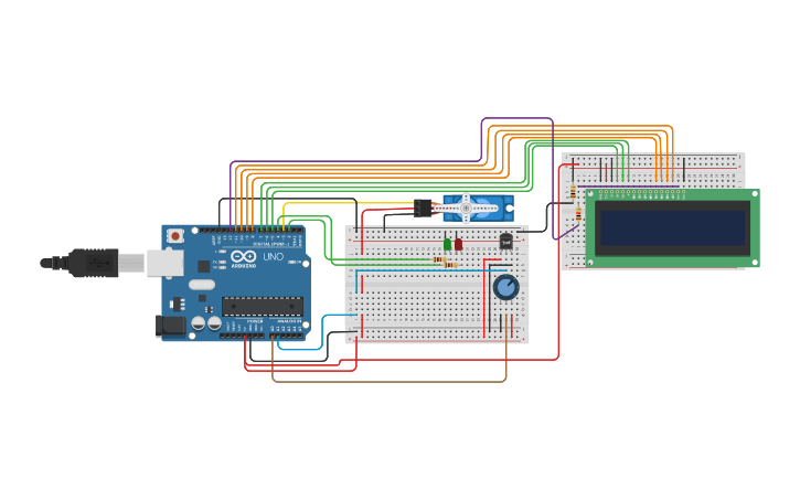 Circuit design Smart Shower - Tinkercad