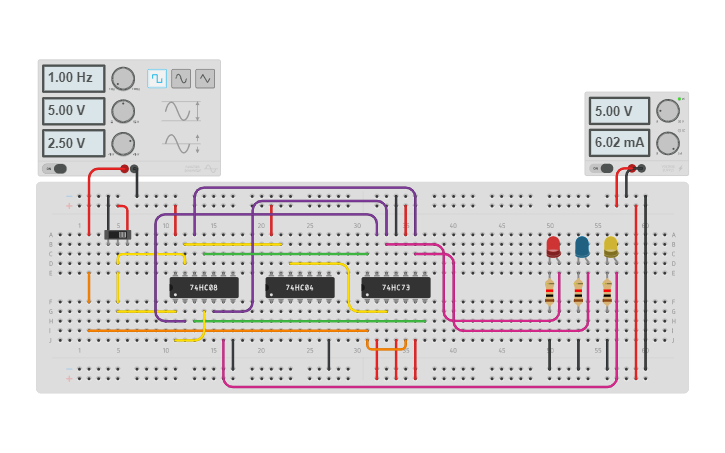 Circuit Design Sequence Detector 111 Using J K F F Tinkercad