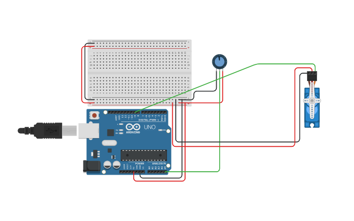 Circuit design Servo Motor | Tinkercad