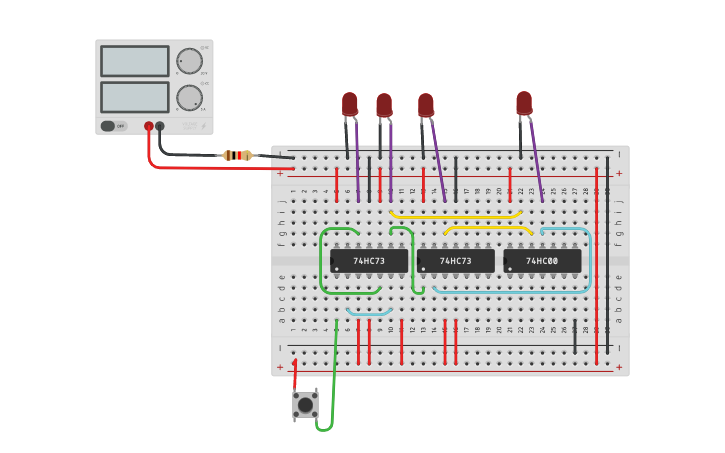 Circuit Design Mod 6 Asynchronous Counter Tinkercad