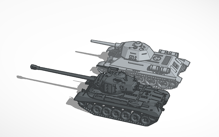 3D design WWII Germany Tank - Tinkercad