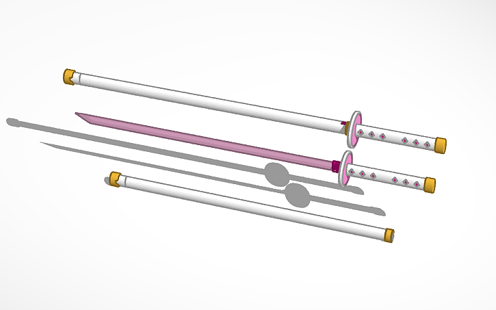 3D design katana de kanao - Tinkercad