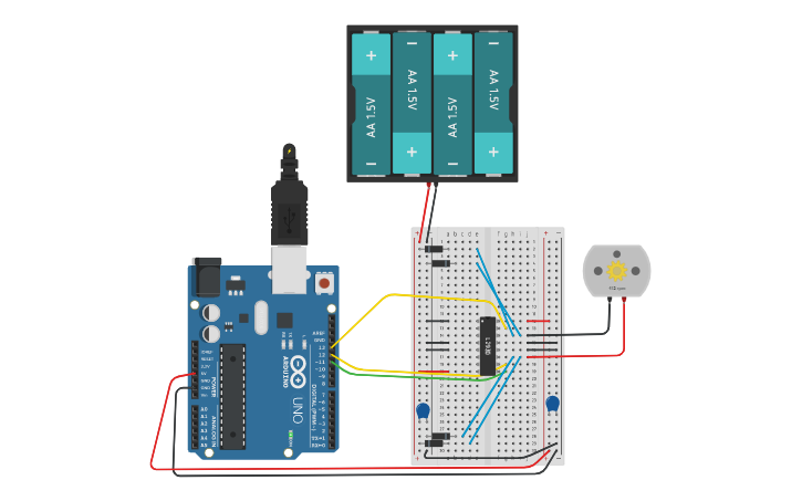 Circuit Design Directional Motor Tinkercad