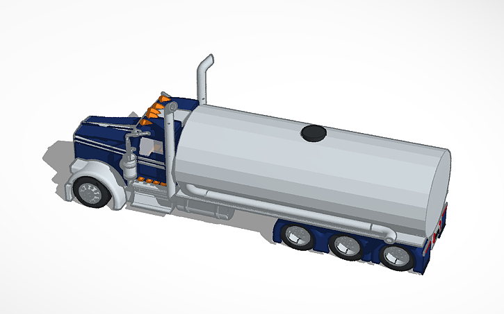 3D design fancy kenworth milk tanker - Tinkercad