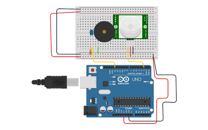 Circuit design motion monitor - Tinkercad Circuit design motion monitor - Tinkercad