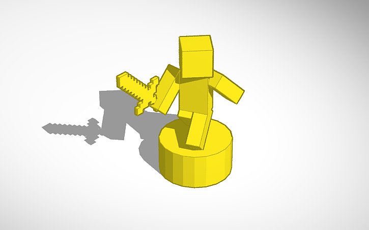 3D design Minecraft trophy - Tinkercad