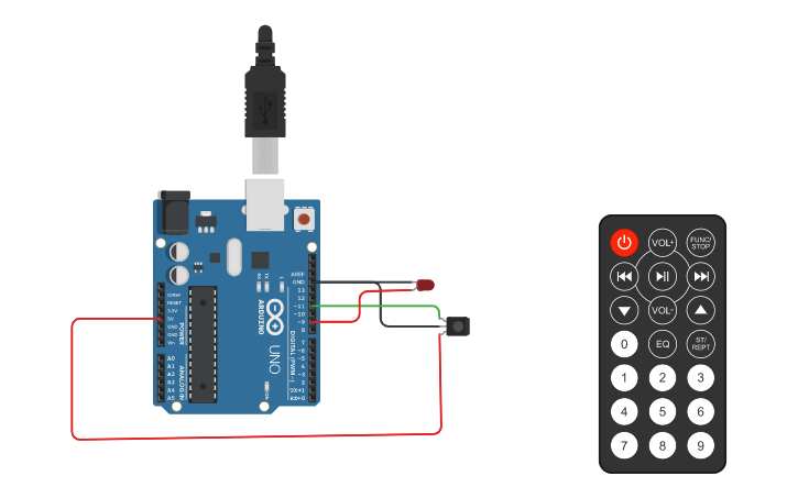 Circuit Design 4 Control Led S With Ir Remote Control Tinkercad