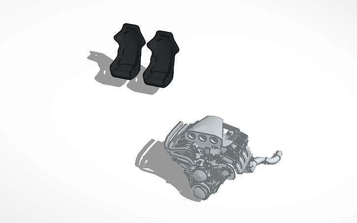 3D design seats and engine - Tinkercad