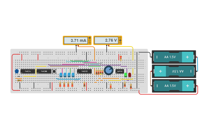 Circuit design Analog-to-Digital Converter - Tinkercad