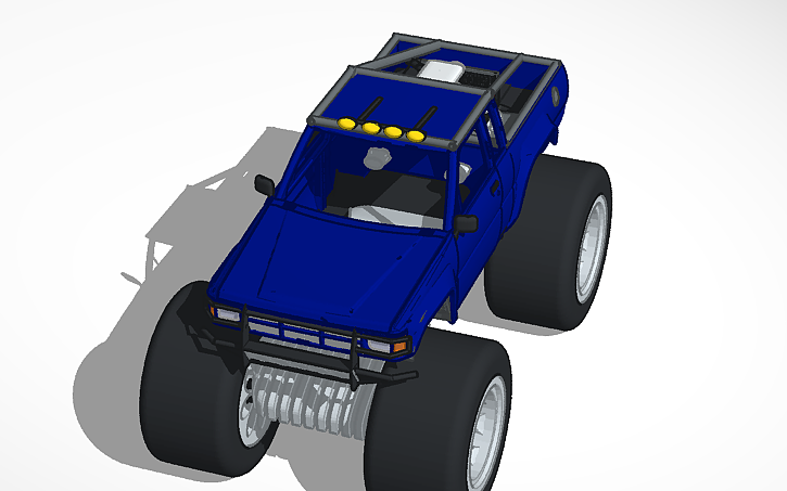 3D design Lifted Custom Truck with rake suspension - Tinkercad