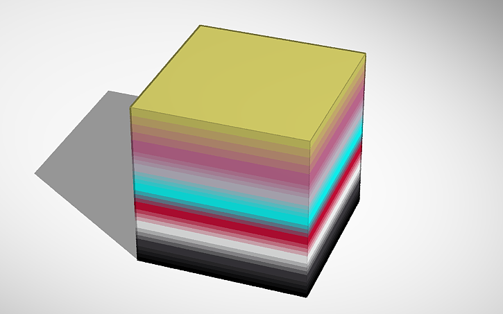 3d Design Glitched Gradient Block Tinkercad