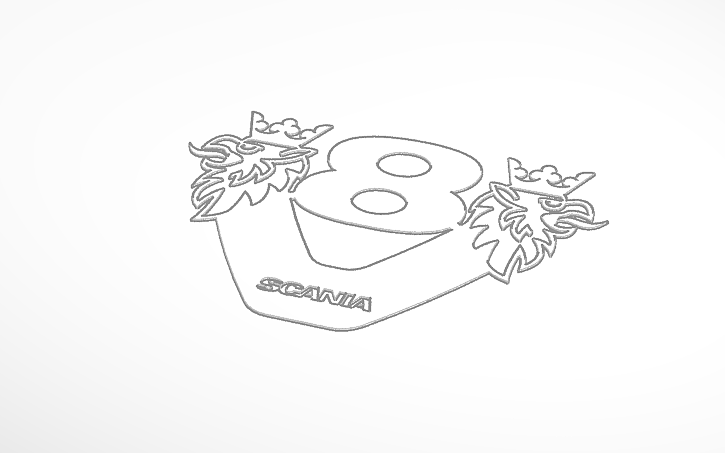 3D design Scania v8 - Tinkercad