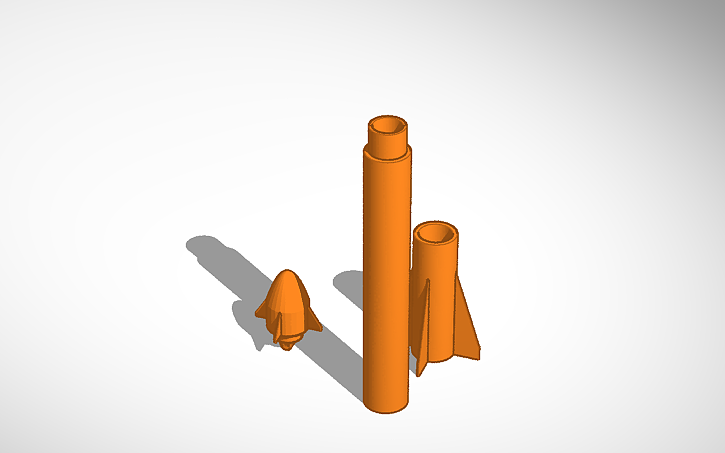 3D design Real model rocket - Tinkercad