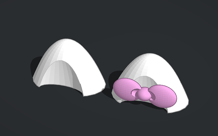3D design Hello Kitty Cat 2 Ears 1.86x2x1.875 for PC - Tinkercad