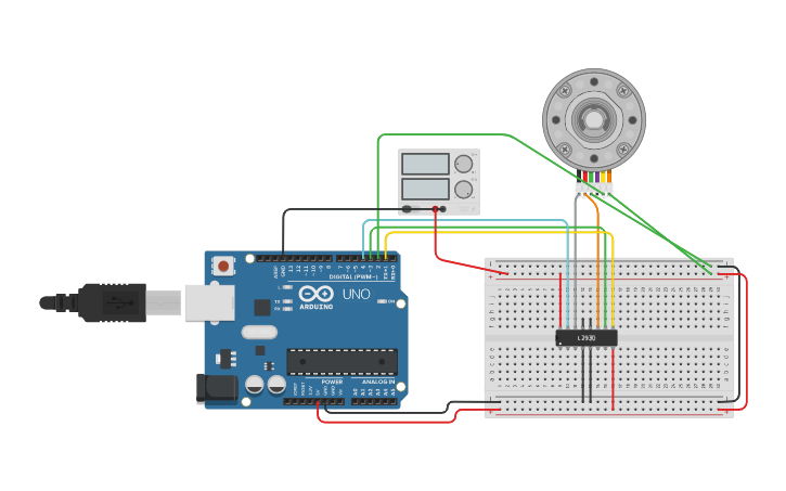 Circuit design DC Motor With L293D Driver Challenge | Tinkercad