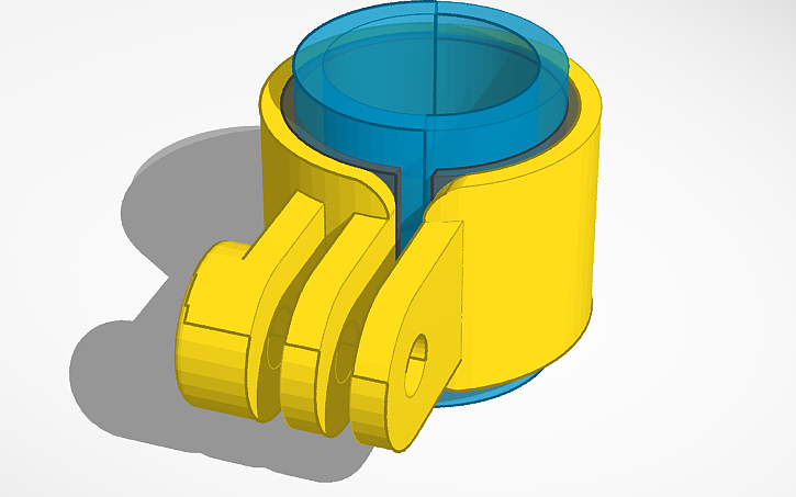 3D design GoPro Mount 1 In Tube - Tinkercad