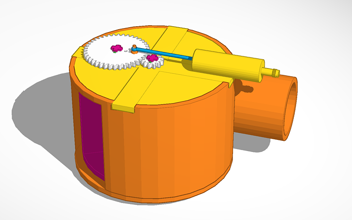3D design Working water turbine - Tinkercad