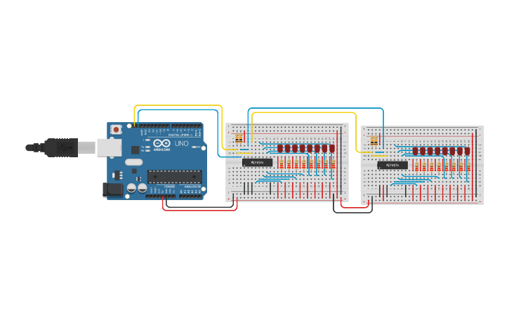 Circuit design PCF8574 ic2 v3.0 - Tinkercad