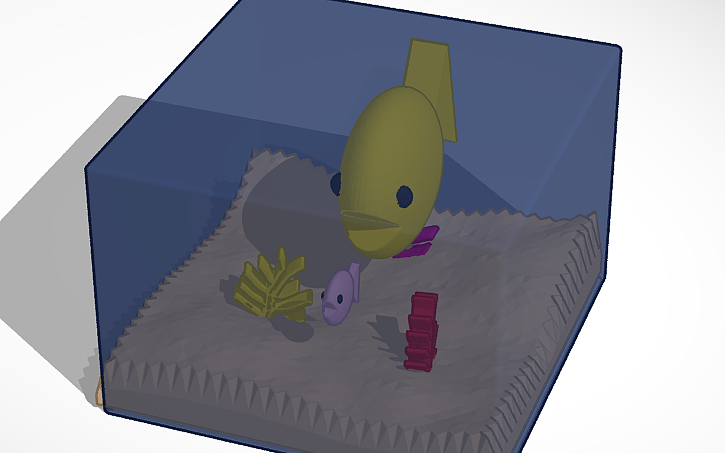 3D design fish in the ocean - Tinkercad