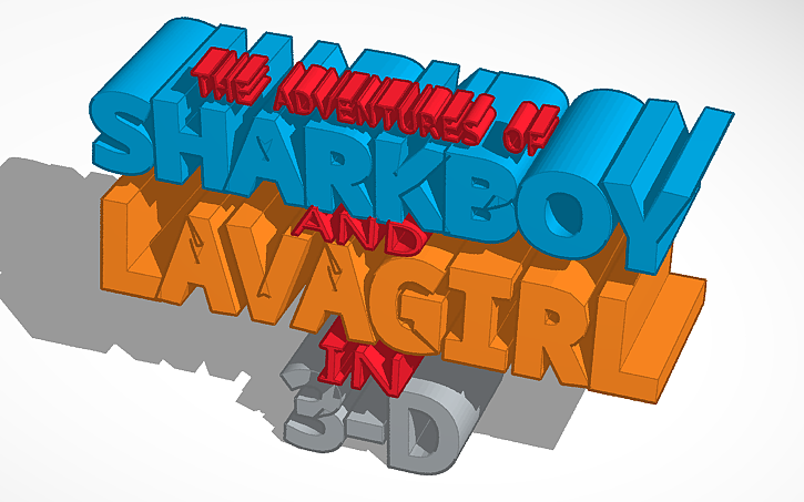 3D design SHARKBOY AND LAVAGIRL Logo - Tinkercad