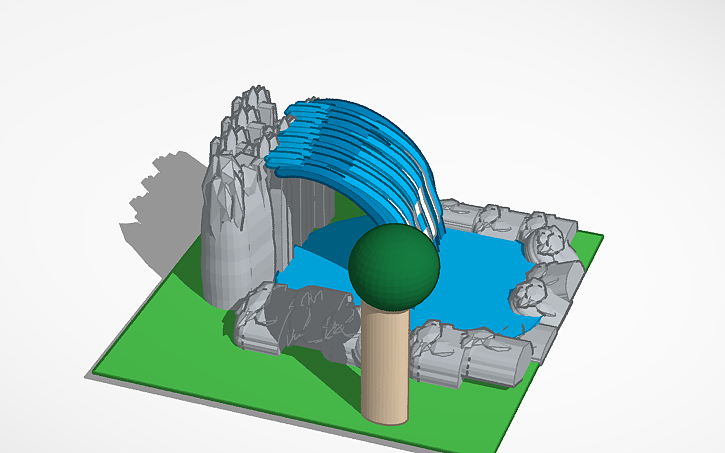 3D design Waterfall! - Tinkercad