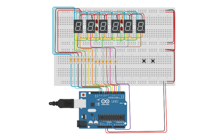 Circuit Design Proyecto Cronometro Tinkercad