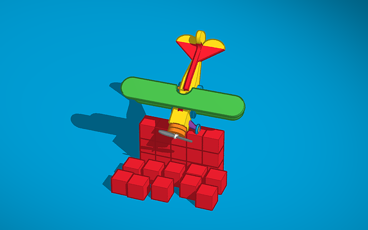 3D design Plane crash - Tinkercad