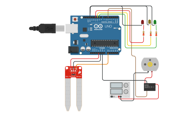 Circuit Design Automatic Plant Watering System Tinkercad