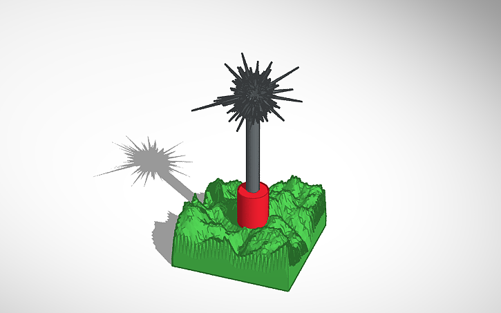 3D design The big Explosion on a terain | Tinkercad