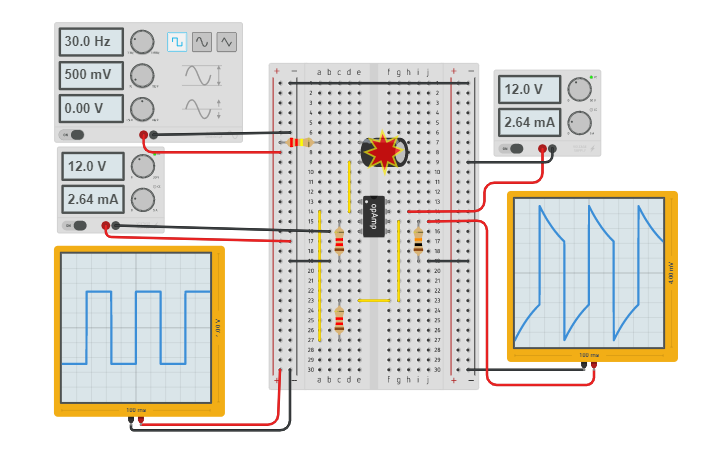 Circuit design Differentiator circuit - Tinkercad