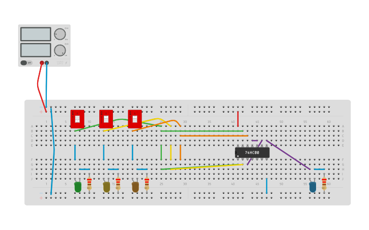 Circuit design Copy of logic 3 inputs - Tinkercad